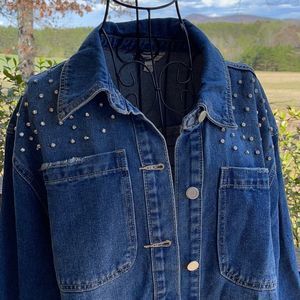 Cato | Jackets & Coats | New Denim Embellished Distressed Jacket | Poshmark